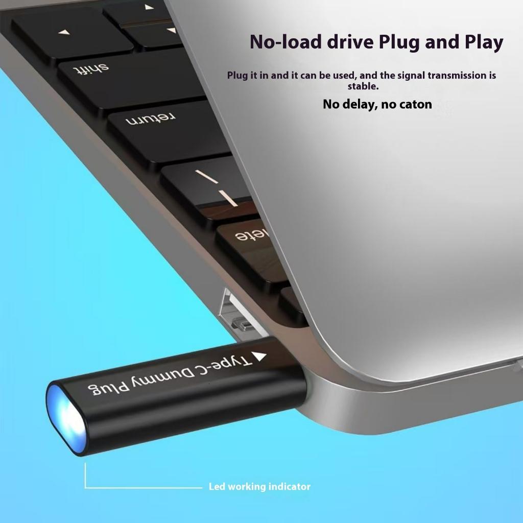 Type C Virtual Display EDID Emulators Adapter For Headlessly 4K 60Hz ...