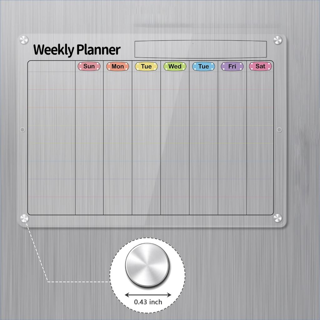 Clear Acrylics Magnetic Checklist Board Weekly Monthly Calendar ...