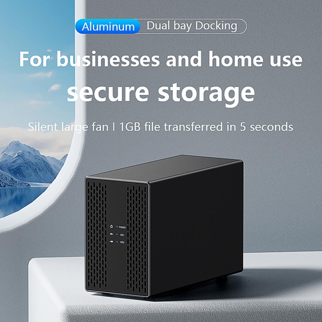 2 Bay HDD Enclosure 3.5" SATAs Compatible USB 3.1 with Easy Swaps ...