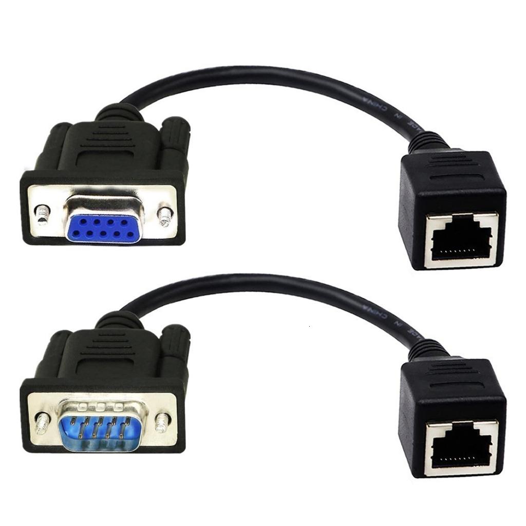 RS232 DB9 to RJ45 Adapters DB9 9Pin Connectors Female & Male to RJ45 ...