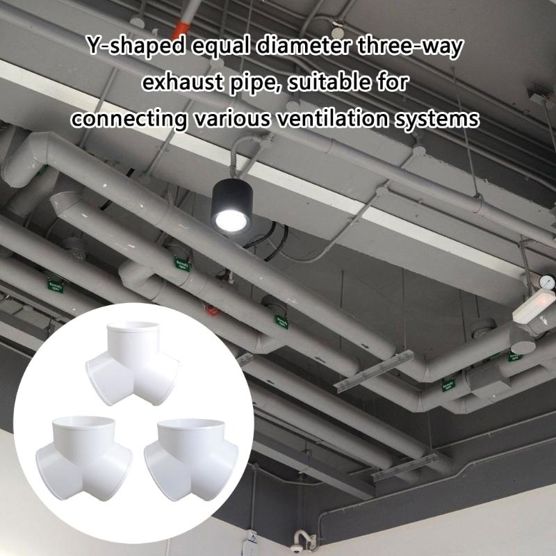 Air Ventilation Exhaust Duct Connector 3 Ways Splitters PVC Exhaust ...