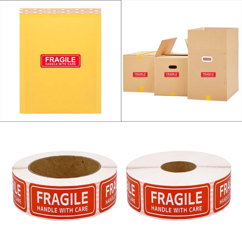 Eye-catching Red Fragile Stickers Handle with Care Shipping Labels 150/ ...