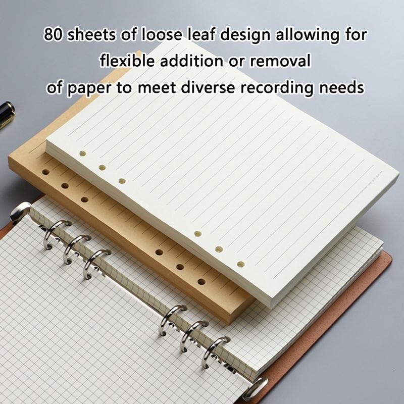 A 5 Refill Paper Lined Refillable Note Paper 6 Holes Refill Inserts for ...