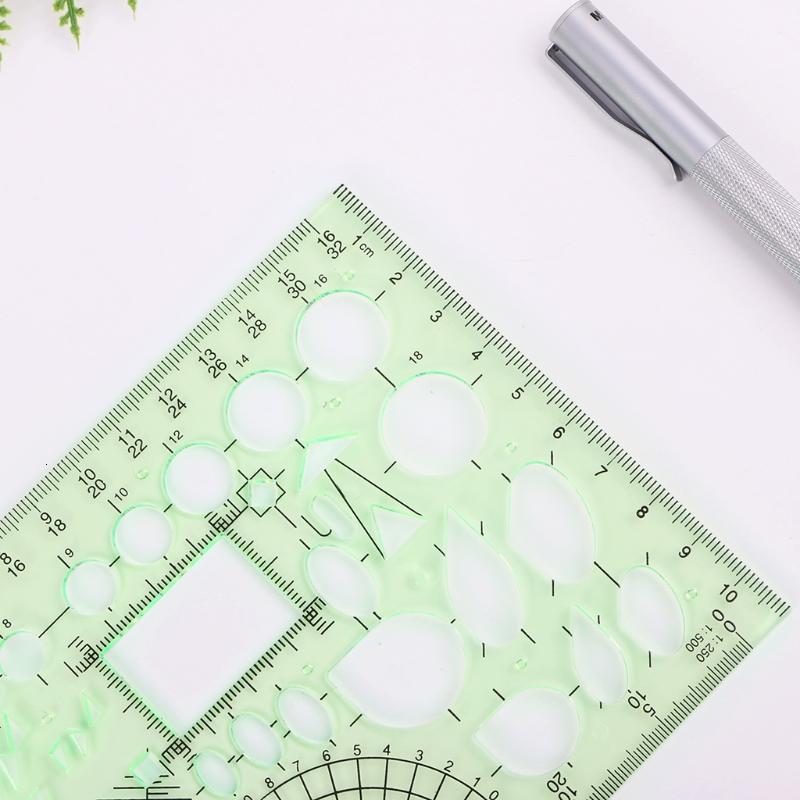 Rectangle Circle Shape Geometric Drawing Tool Template Ruler Student ...