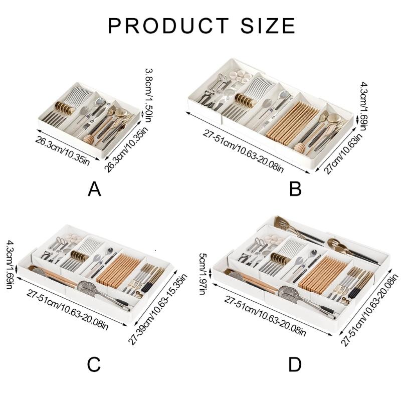 Multiple Compartment Plastic Storage Tray for Kitchen Drawer Mess ...