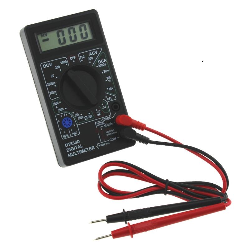 Digital Multimeter with Buzzer Voltage Ampere Meter Test Probe for DC A ...