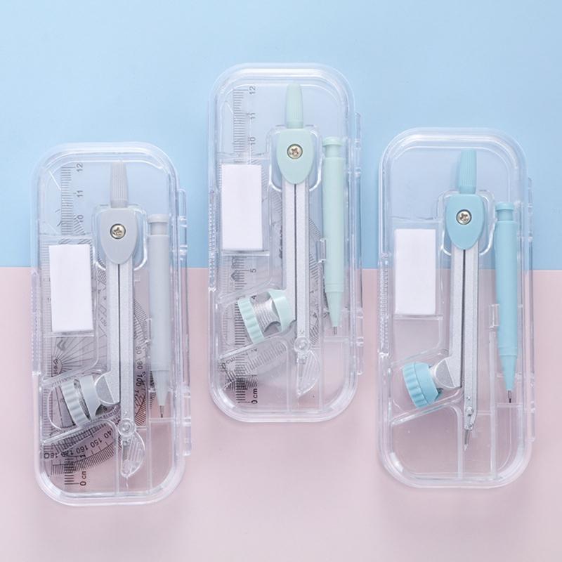 Portable Compasses Kit with for Triangle Ruler Protractor Mechanical ...