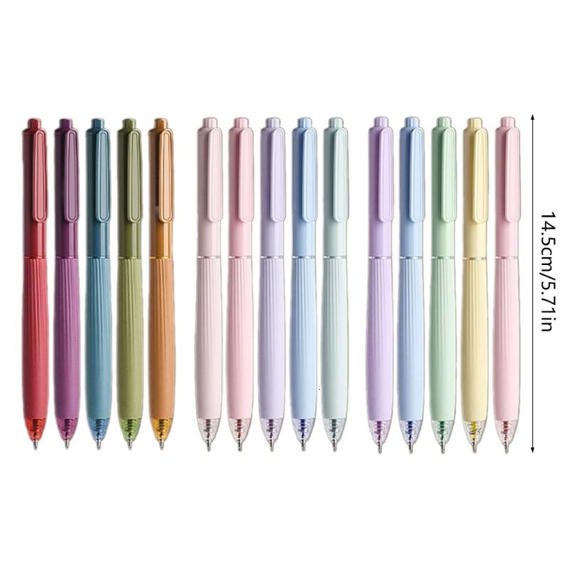 5 Colors 0.5mm Retractable Ink Pen Writing Pen Quick-Drying Gel Pen ...